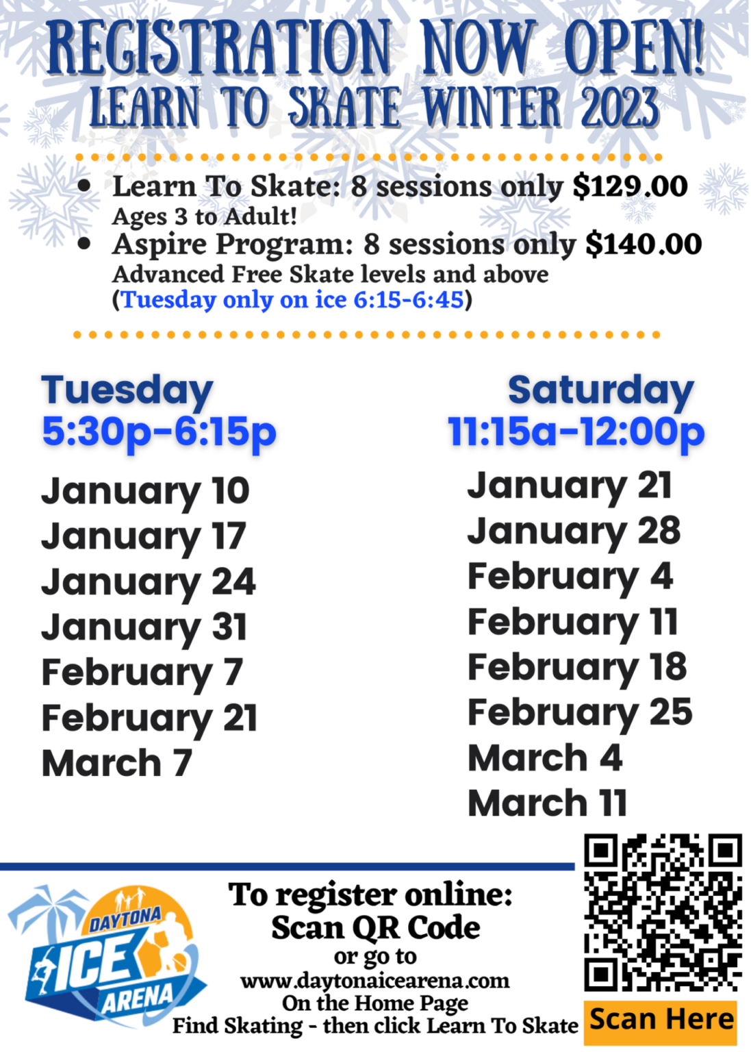 Learn To Skate Flyer | Daytona Ice Arena
